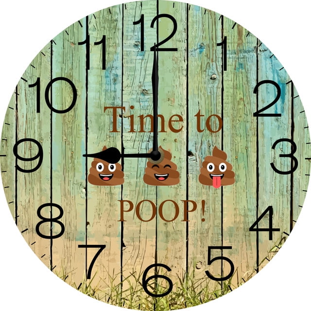 Time To Poop Clock, Funny clock for Bathroom Humor Wall Clock for ...