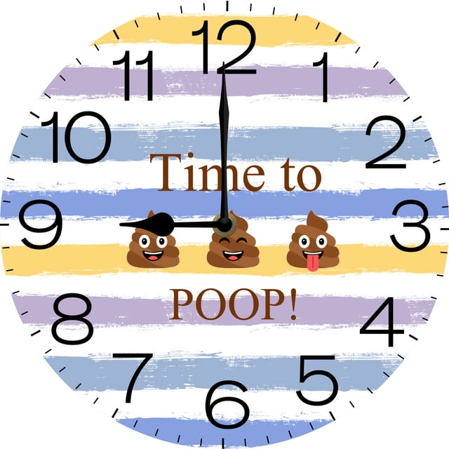 Time To Poop Clock, Funny clock for Bathroom Humor Wall Clock for ...