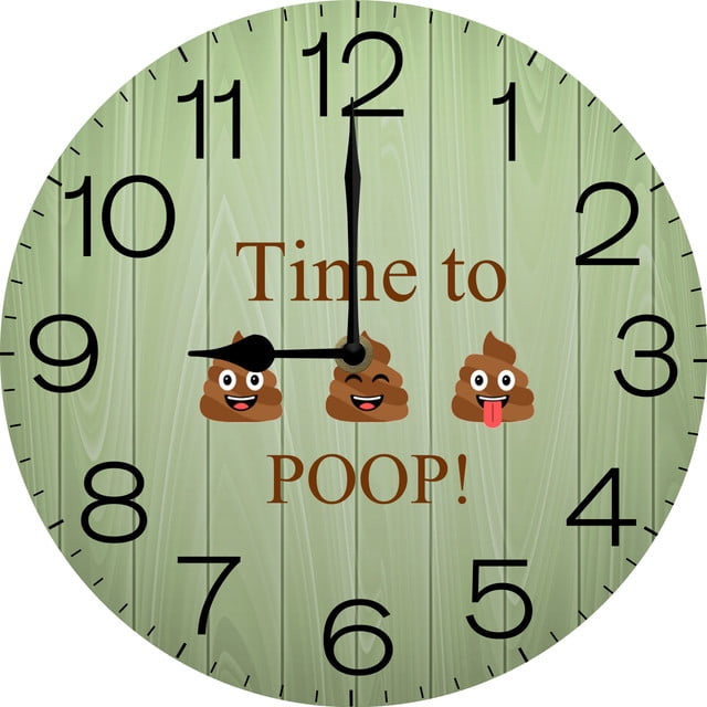 Time To Poop Clock, Funny clock for Bathroom Humor Wall Clock for Man ...