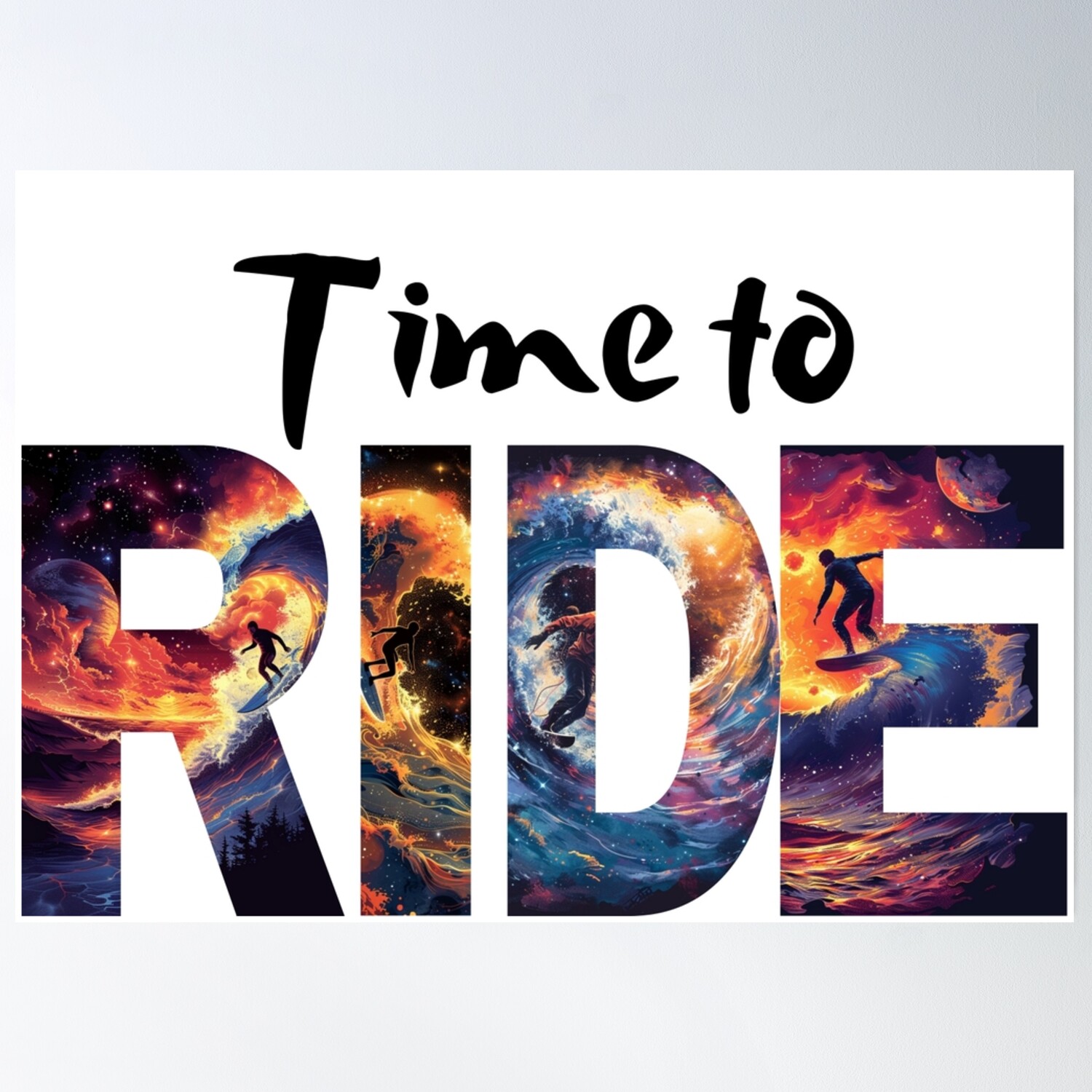 Time To Ride - Star Waves Poster Wall Art, Modern Wall Decor, 16x24 ...