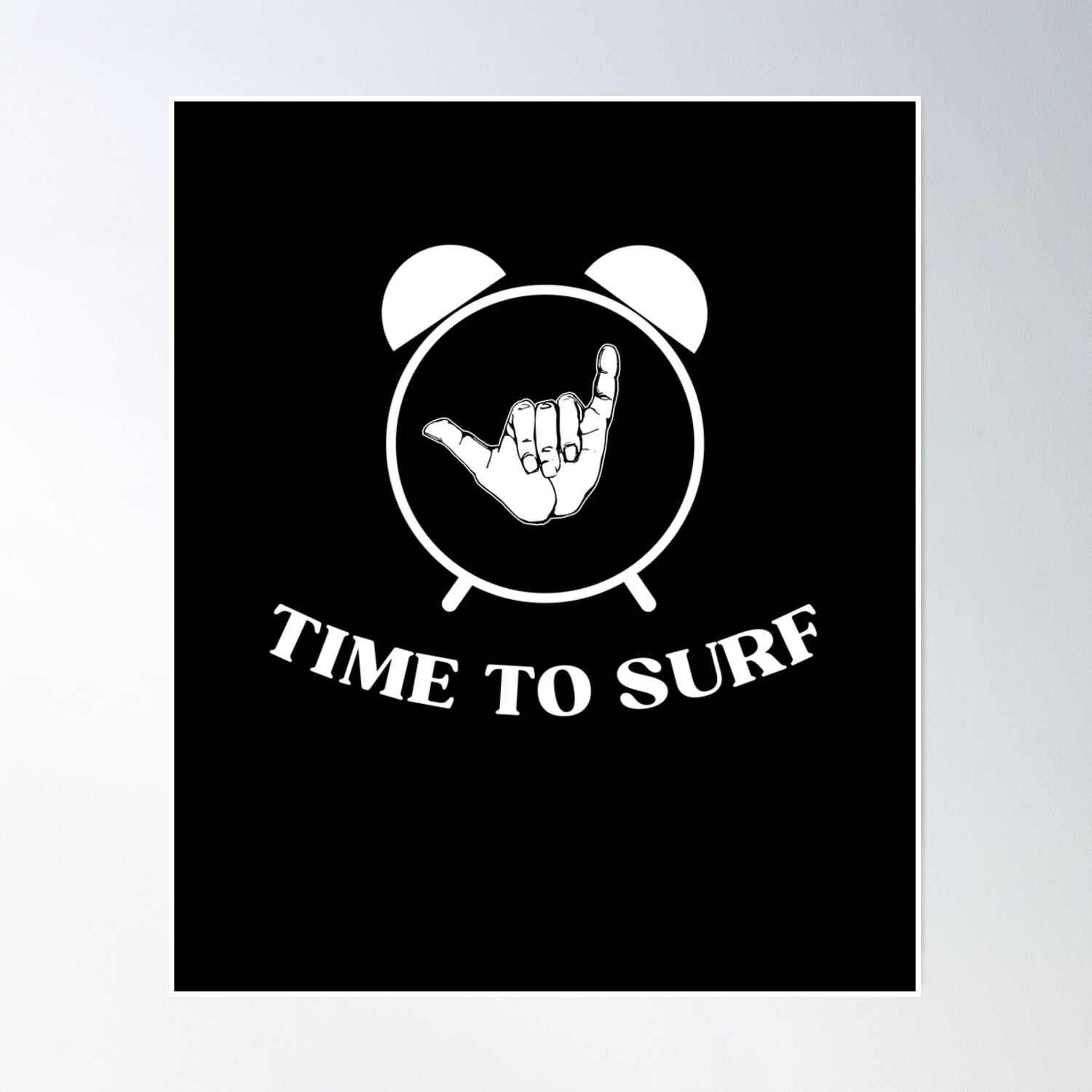 Time To Surf (Shaka Clock) Poster Wall Art, Modern Wall Decor, 12x18 ...