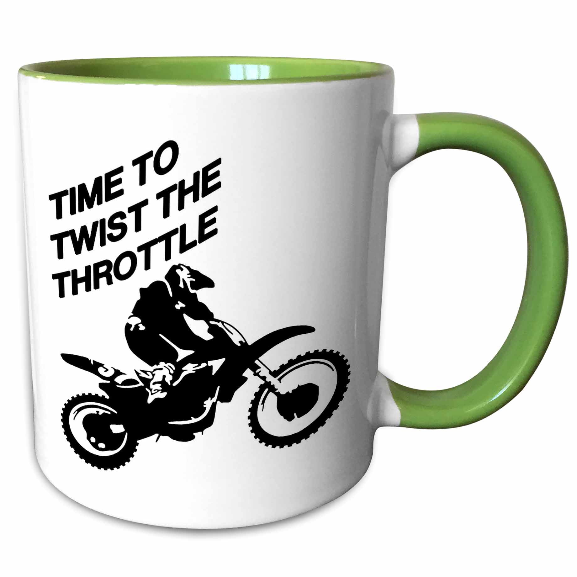 3drose, Time to Twist the Throttle Off Road Motocross Biker, 11oz Two ...