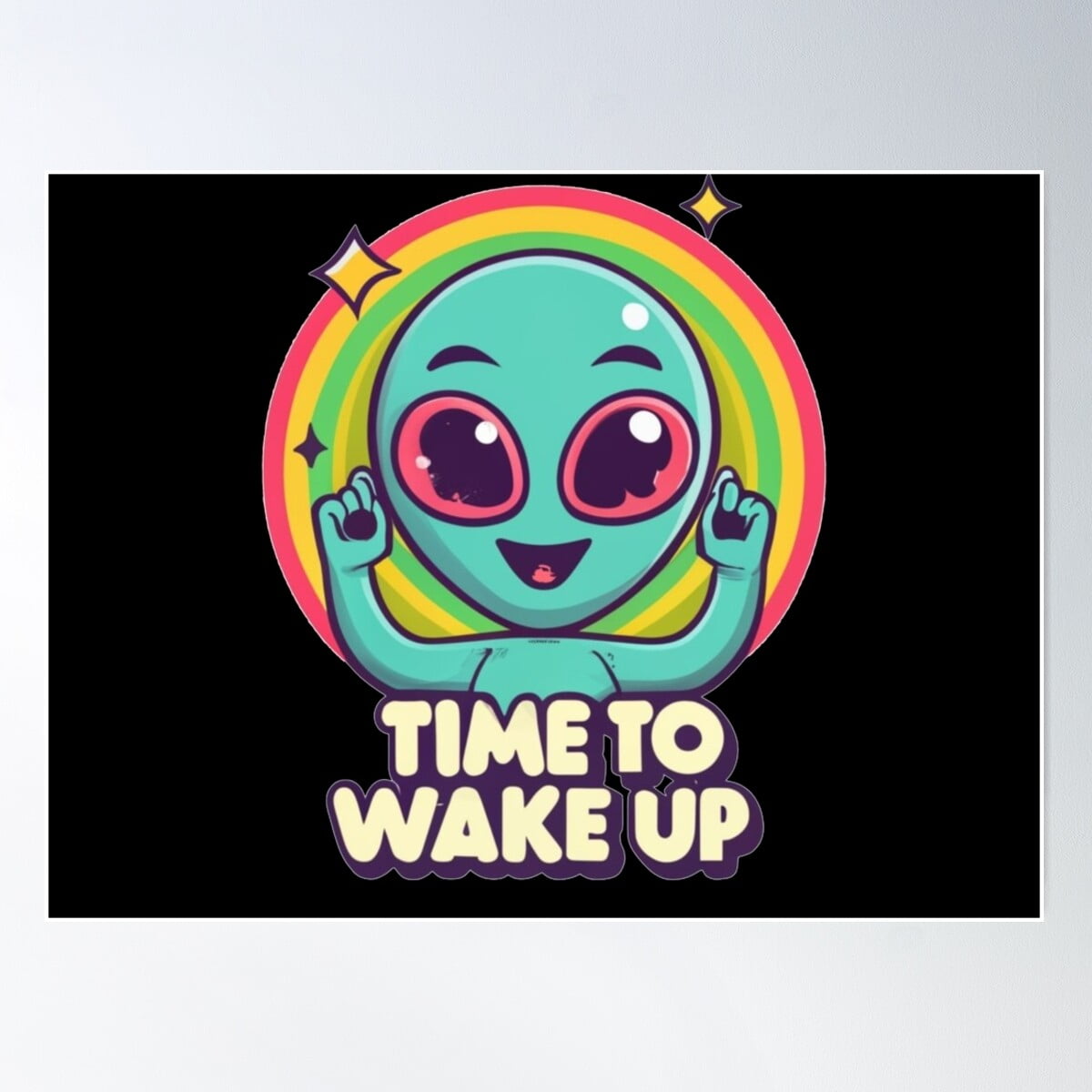 Time To Wake Up Poster Wall Art, Modern Wall Decor For Living Room ...