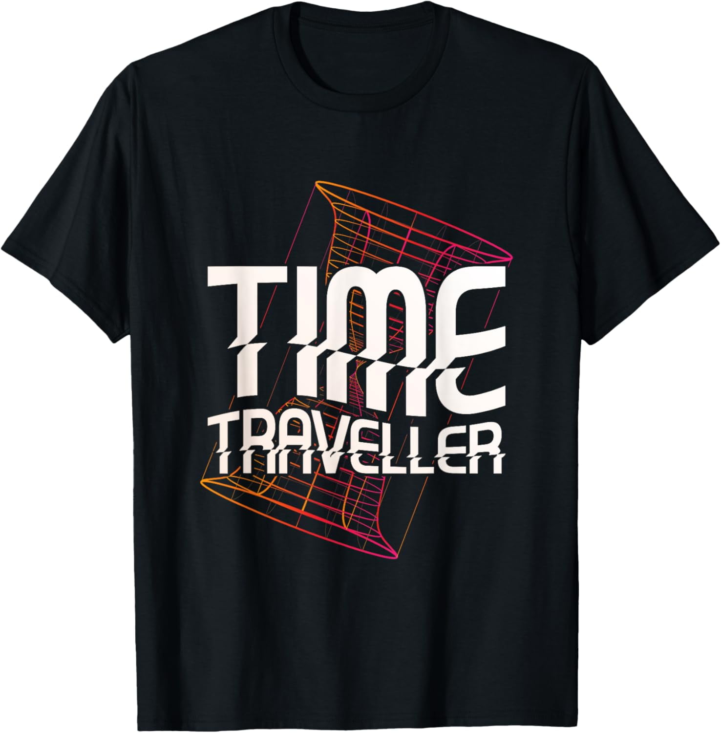 Time Traveller Time Travel T-Shirt men and women can wear, black, white ...