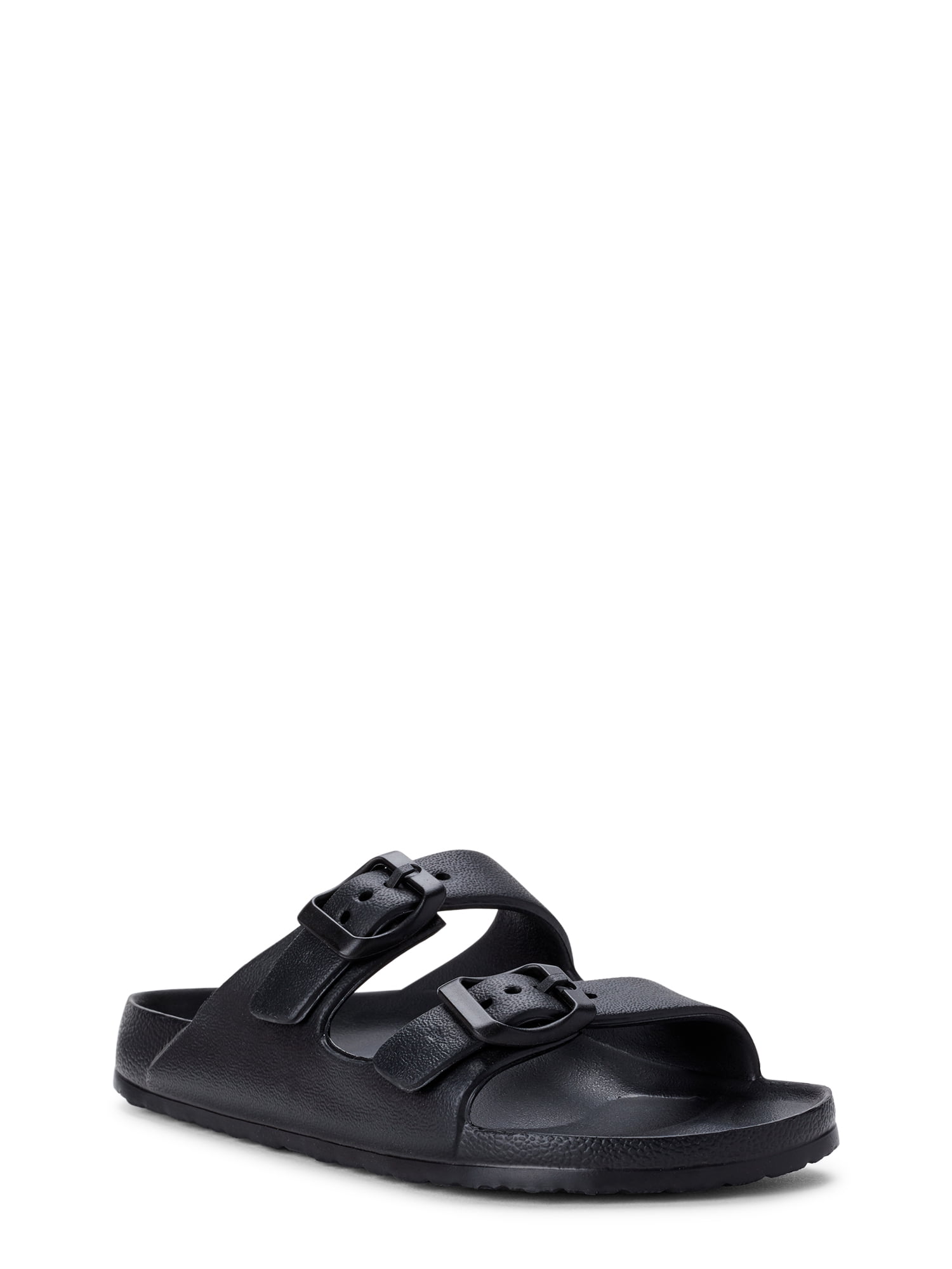 Time & Tru Eva Two Buckle (Women's) | Black - Walmart.com