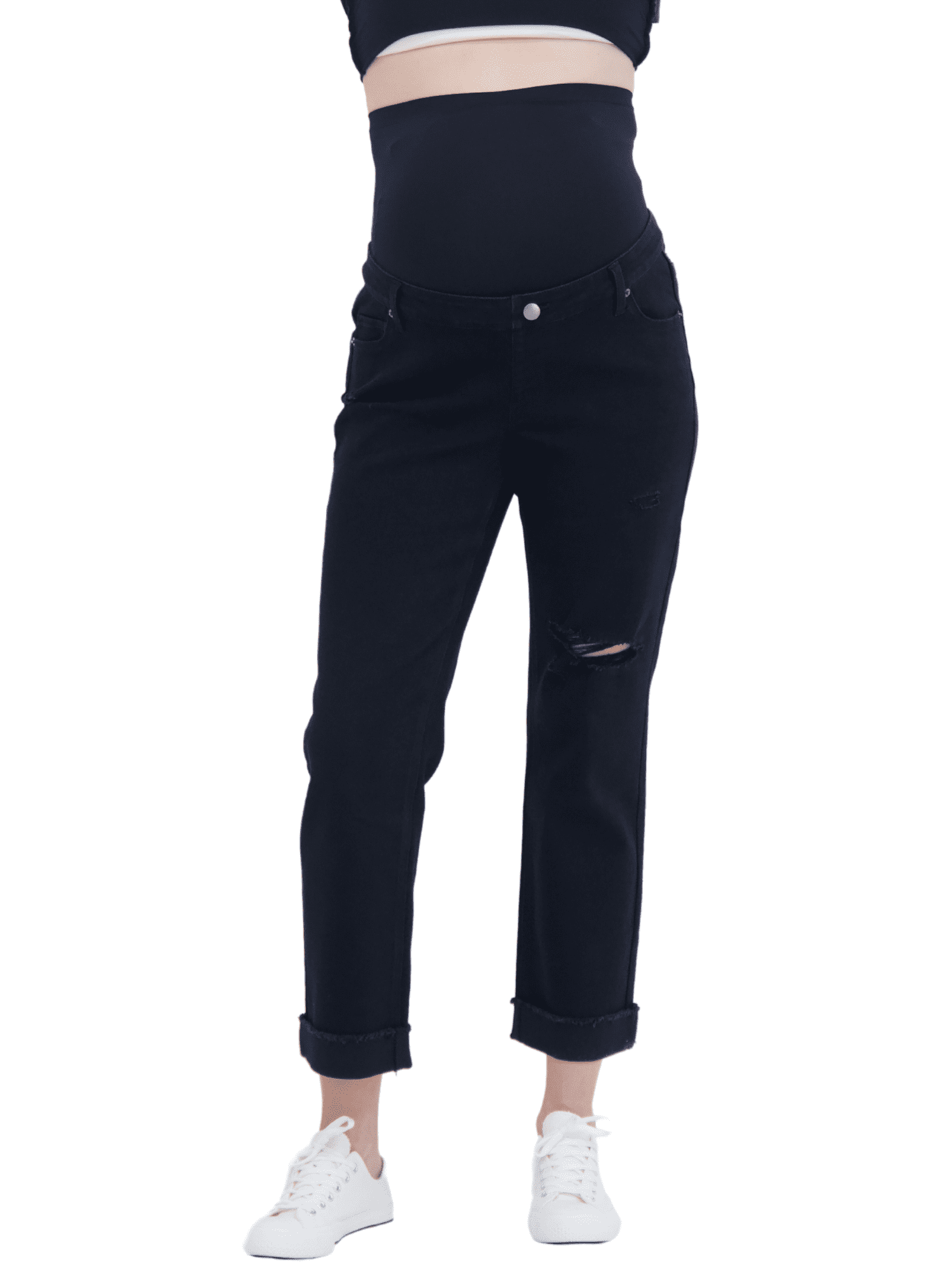 Time and Tru Maternity Girlfriend Jeans Sizes S-XXL Comfortable Stretch ...