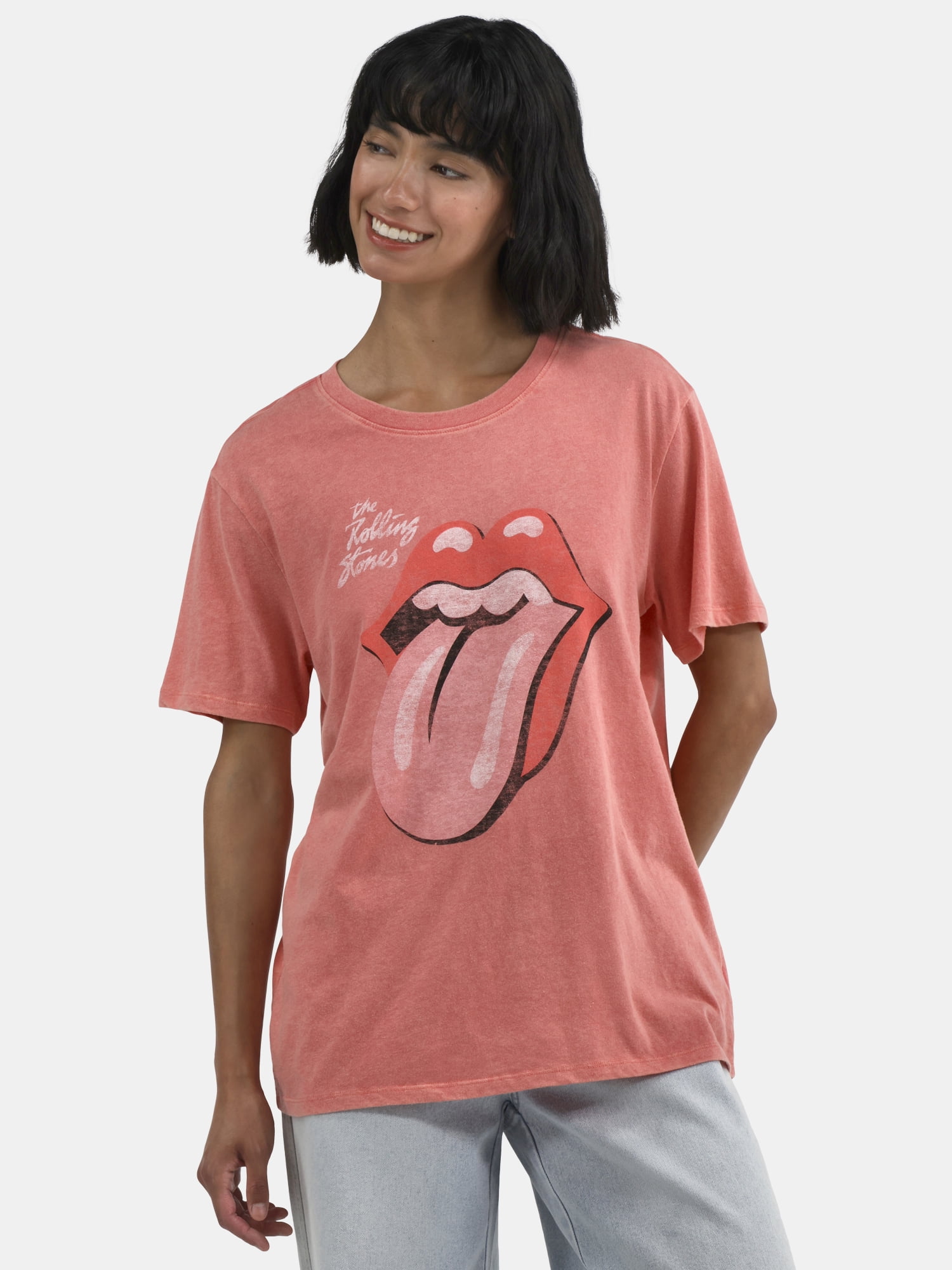 Time and Tru Rolling Stones Tongue Logo Women's Graphic Tee Sizes XS-XXXL - Walmart.com