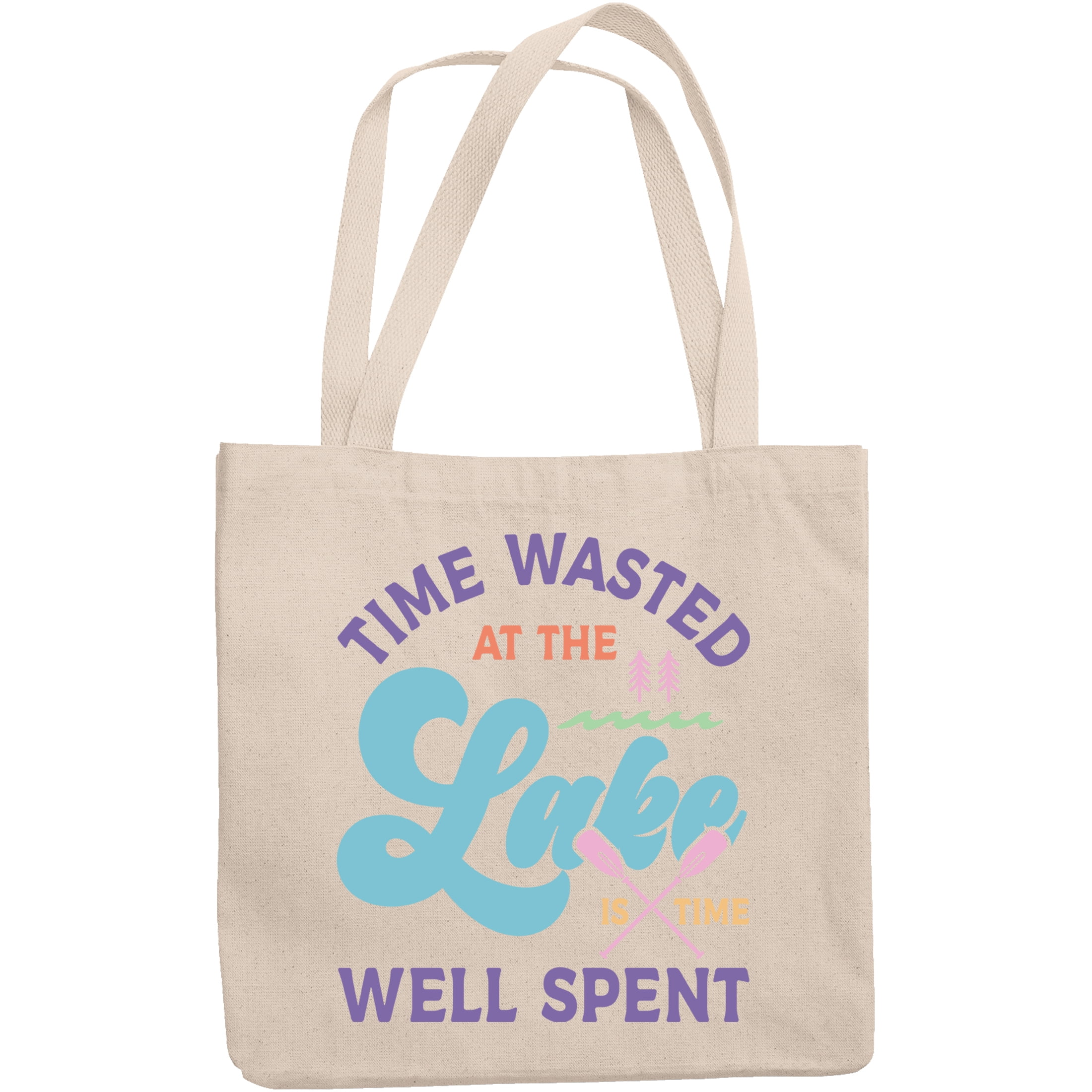 Time Wasted at the Lake Is Time Well Spent Art Merch Gift, 12oz Canvas ...