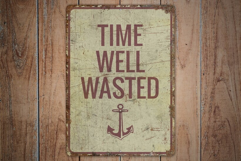 Time Well Wasted Lake House Sign Lake House Decor Lake Sign Vintage ...