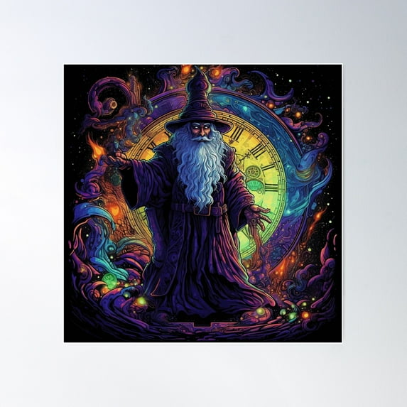 Time Wizard Poster Wall Art, Modern Wall Decor For Living Room Bedroom ...