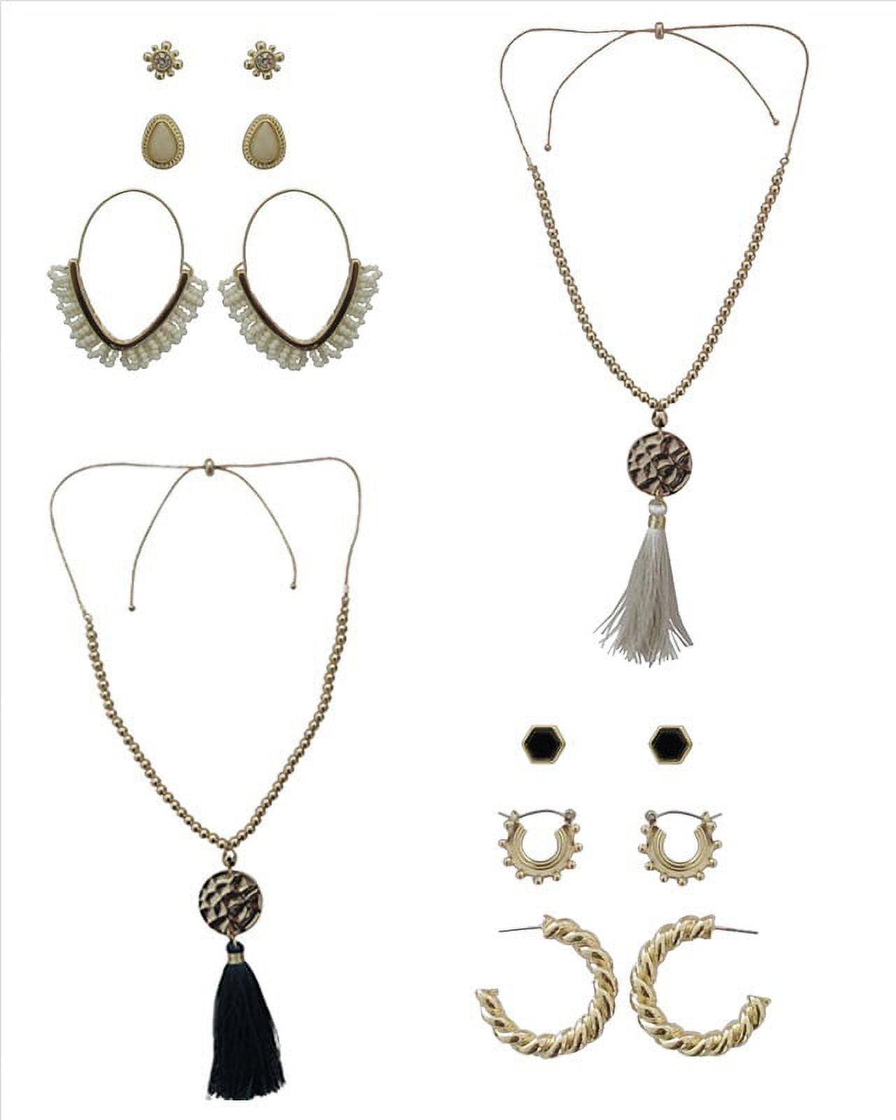 Time and Tru 4pack Multi Earrings and Long Necklaces Set - Walmart.com