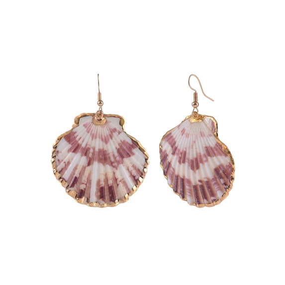 Time and Tru Gold-Tone Metal and Clam Shell Drop Earrings, Hypo ...