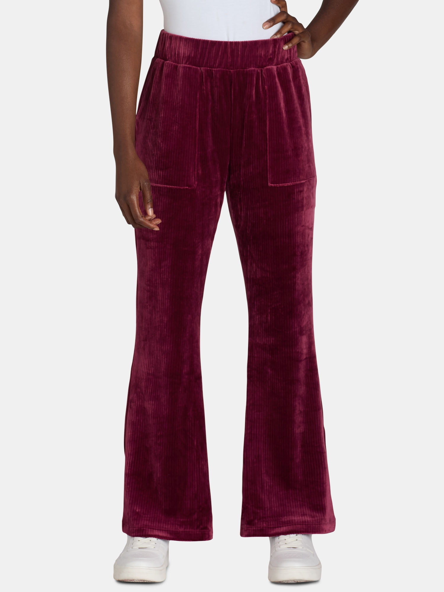 Time and Tru's Women’s Ribbed Velour Pants, 29” Inseam, Sizes S-XXXL ...
