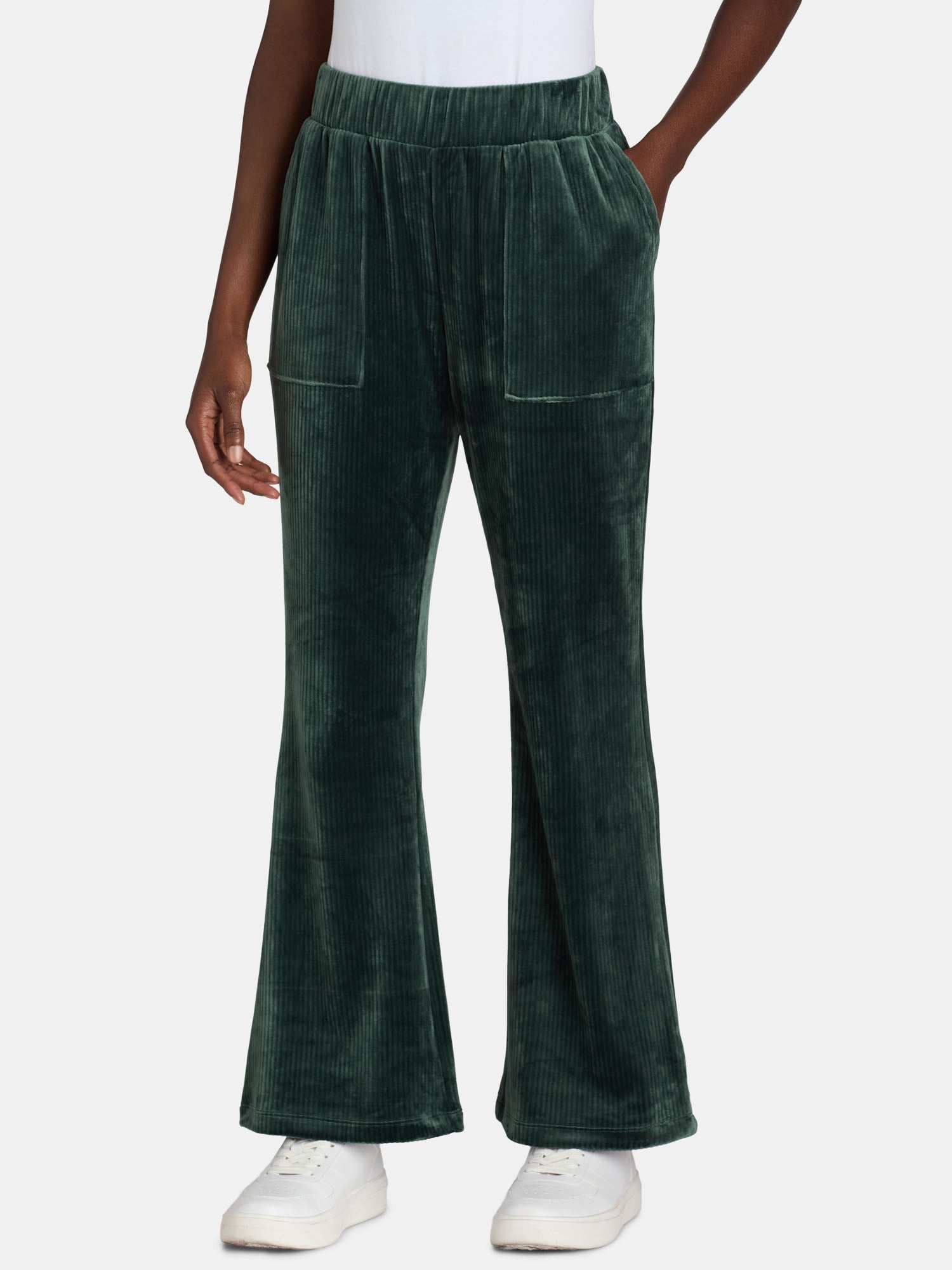 Time and Tru's Women’s Ribbed Velour Pants, 29” Inseam, Sizes S-XXXL ...