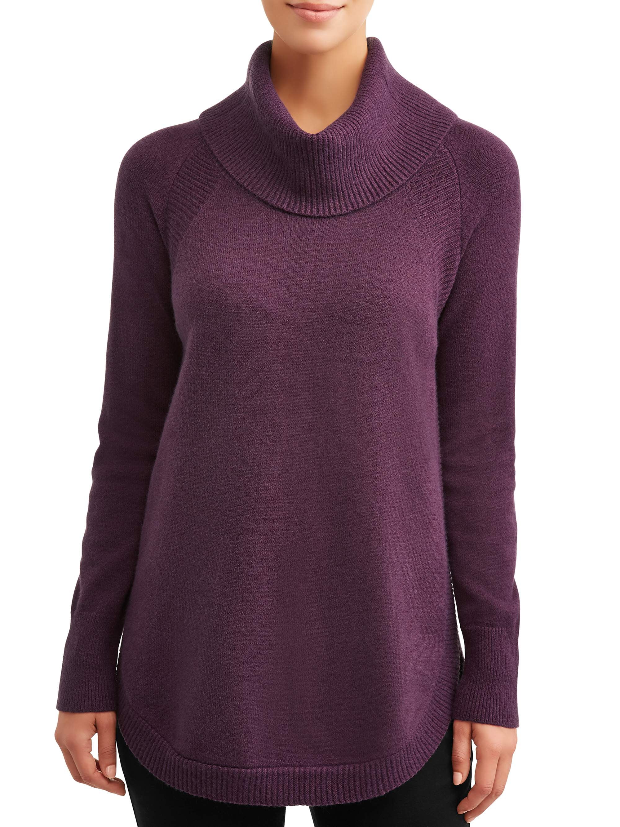 Time and Tru Cowl Neck Tunic Sweater Women's - Walmart.com