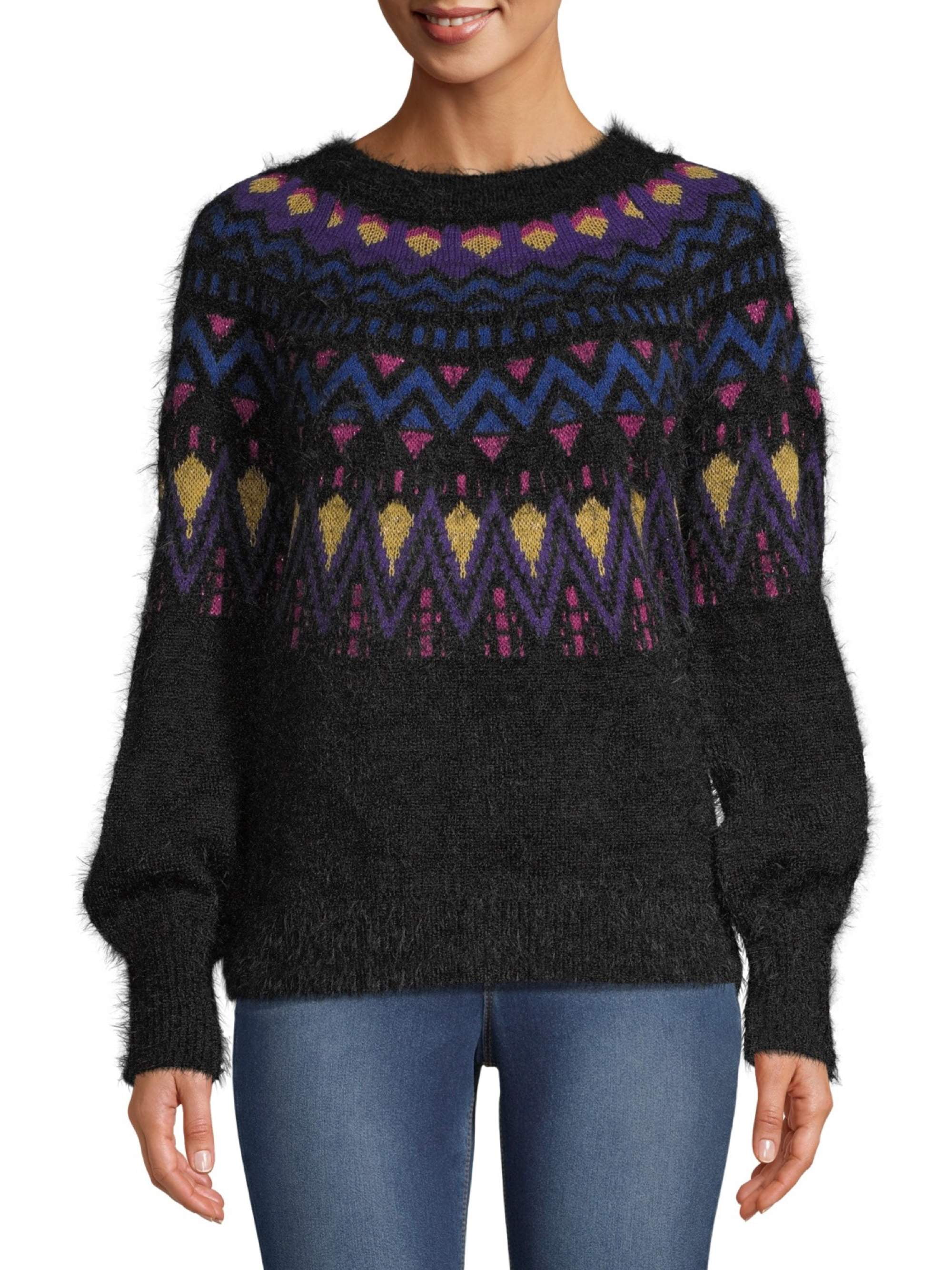 Time and Tru Fair Isle Sweater Women's - Walmart.com