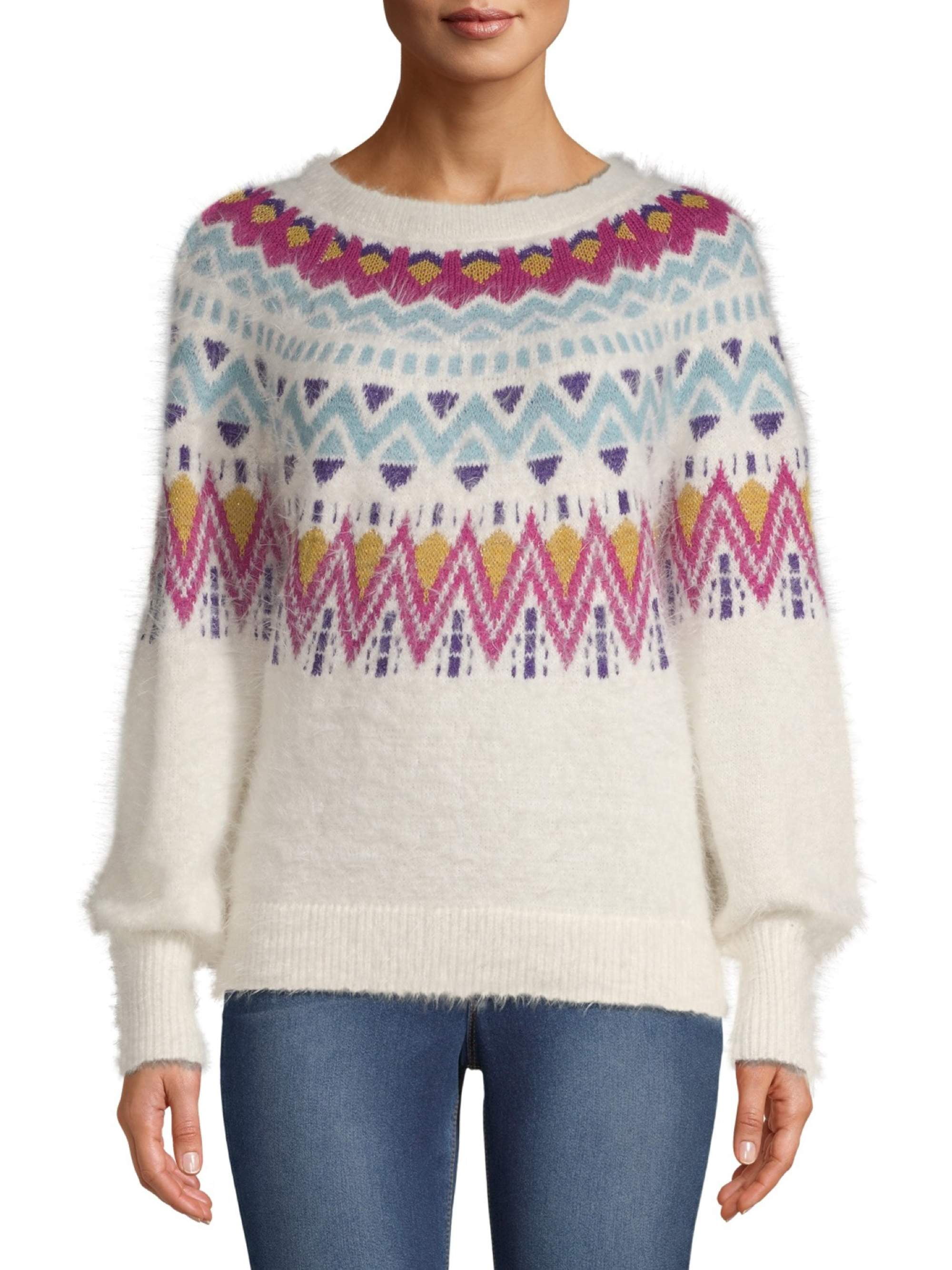 Time and Tru Fair Isle Sweater Women's - Walmart.com