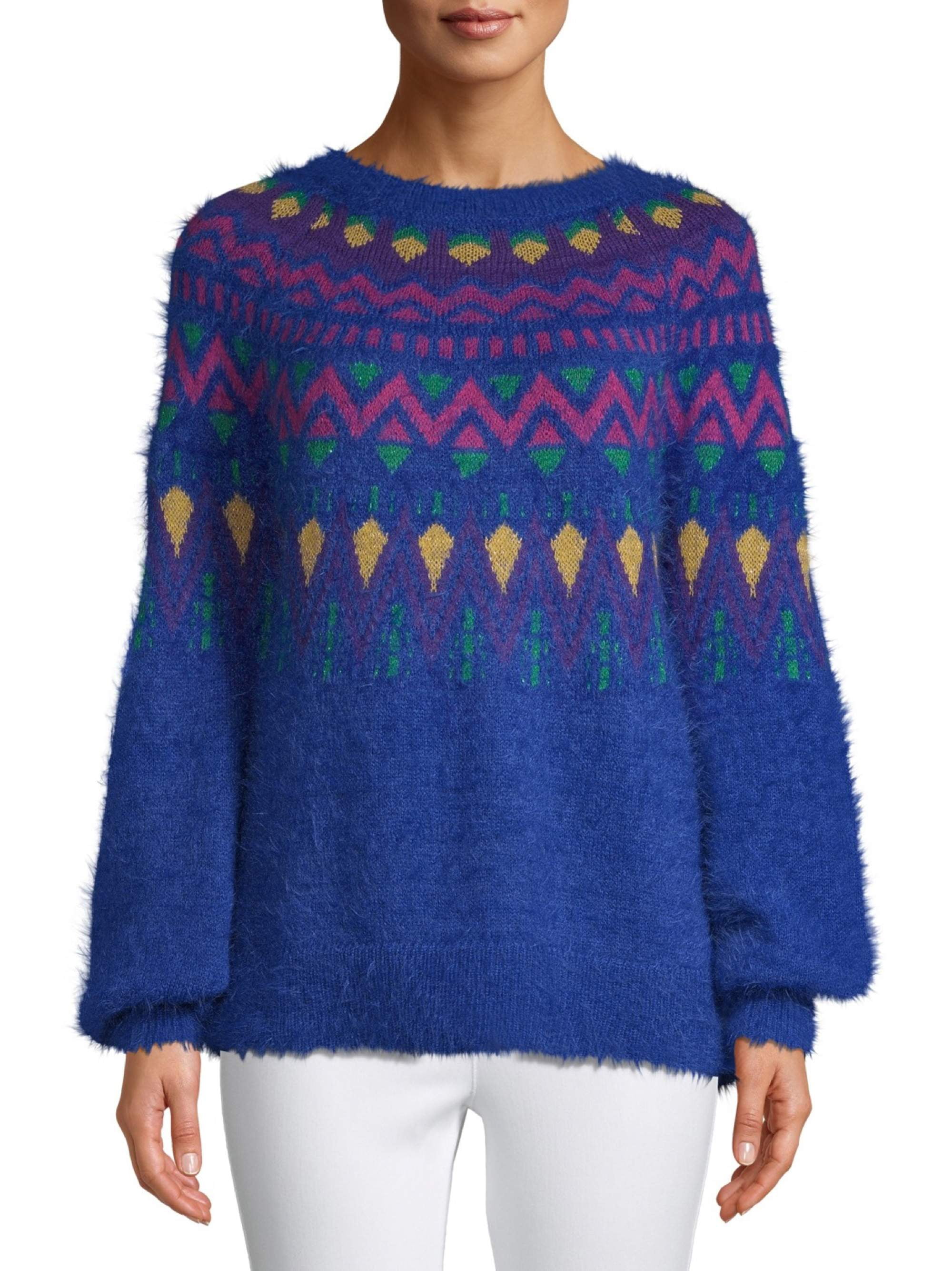 Time and Tru Fair Isle Sweater Women's - Walmart.com