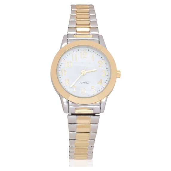 Time and Tru Female Analog Watch in Two-Tone with Expansion Band, Easy ...