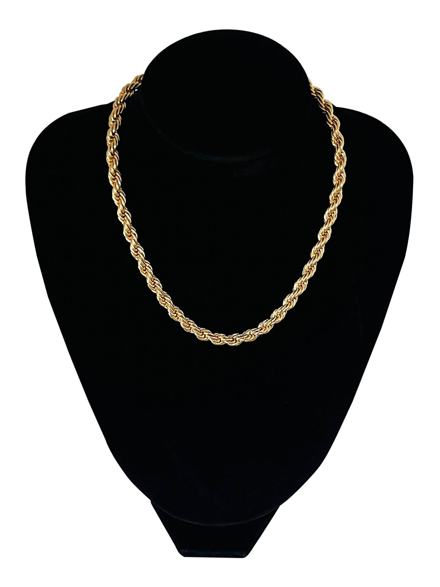 Time and Tru Gold Plated Rope Chain Necklace with Lobster Clasp ...