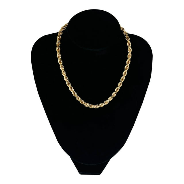 Time and Tru Gold Plated Rope Chain Necklace with Lobster Clasp ...