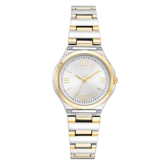 Time and Tru Gold Tone Metal Women's Watch, Blue Tie-Dye Strap, Analog ...