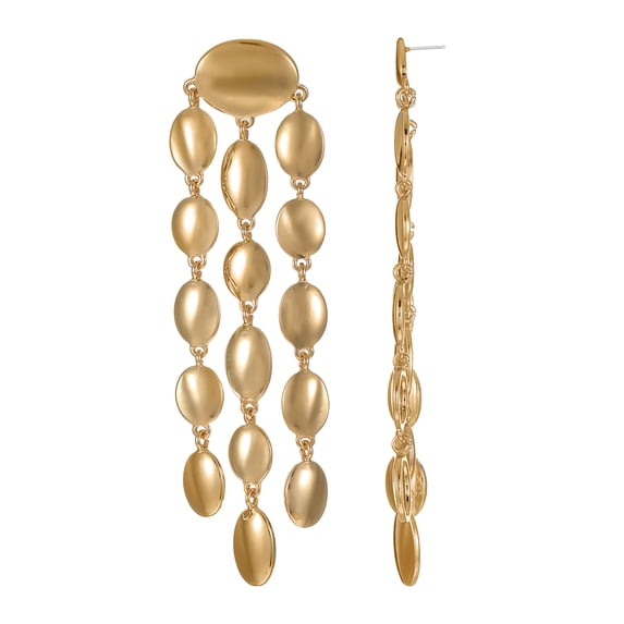 Time and Tru Goldtone Beaded Drop Earrings, 1 Pair - Walmart.com