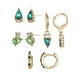 Time and Tru Goldtone Birthstone Earring Collection, May, Green, 4 ...