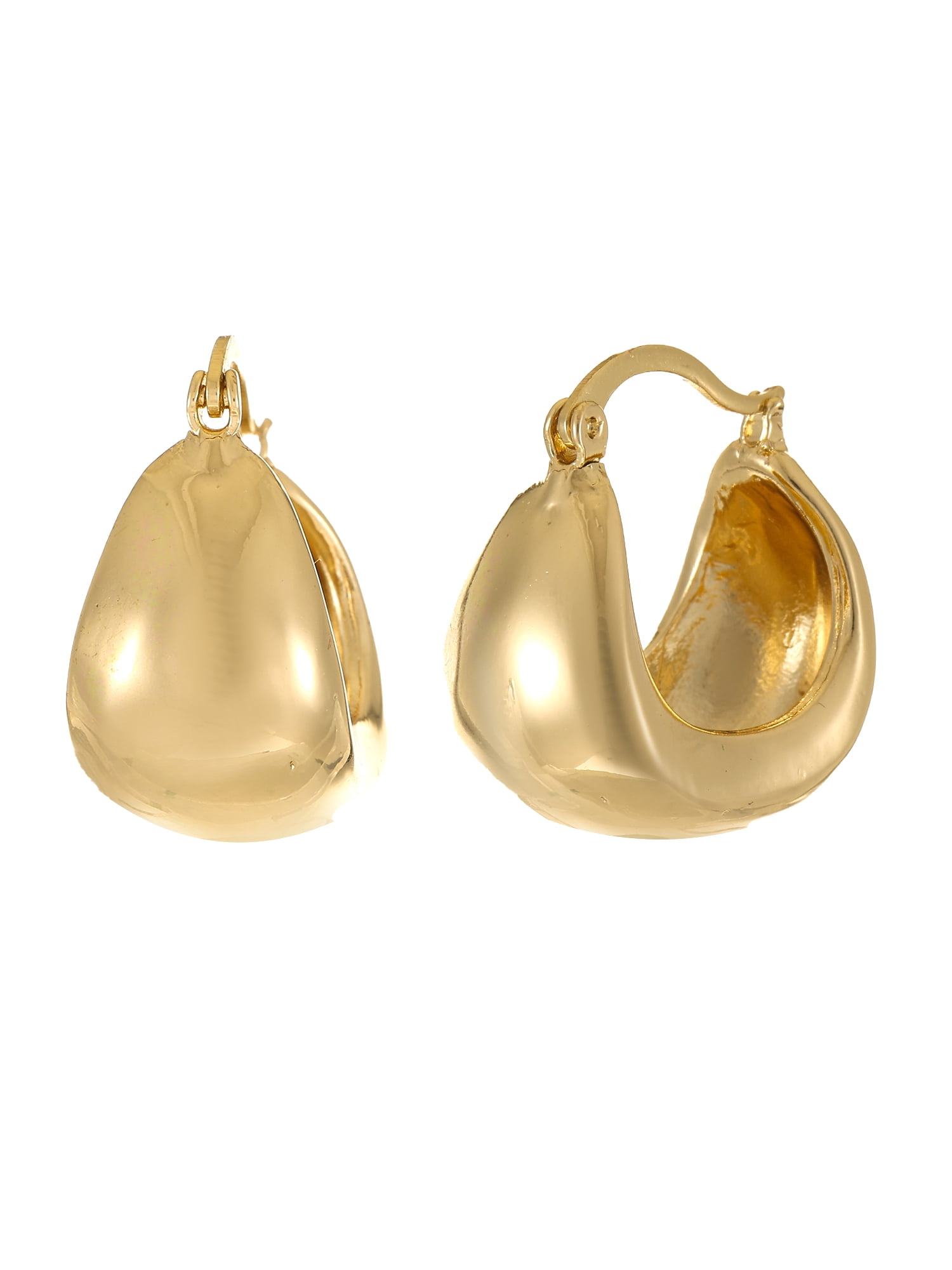 Time and Tru Goldtone Chunky Snap Hoop Earring, 1 Pair - Walmart.com