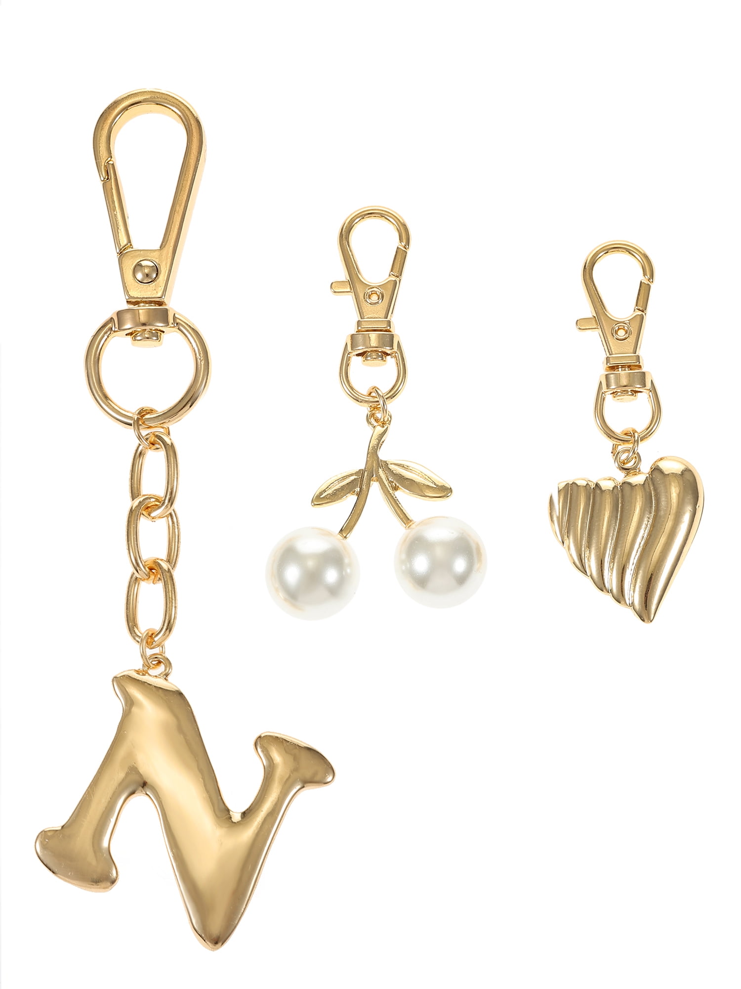 Time and Tru Goldtone Initial Letter Bag Charm Set, 3 Pieces, Letter N - Walmart.com