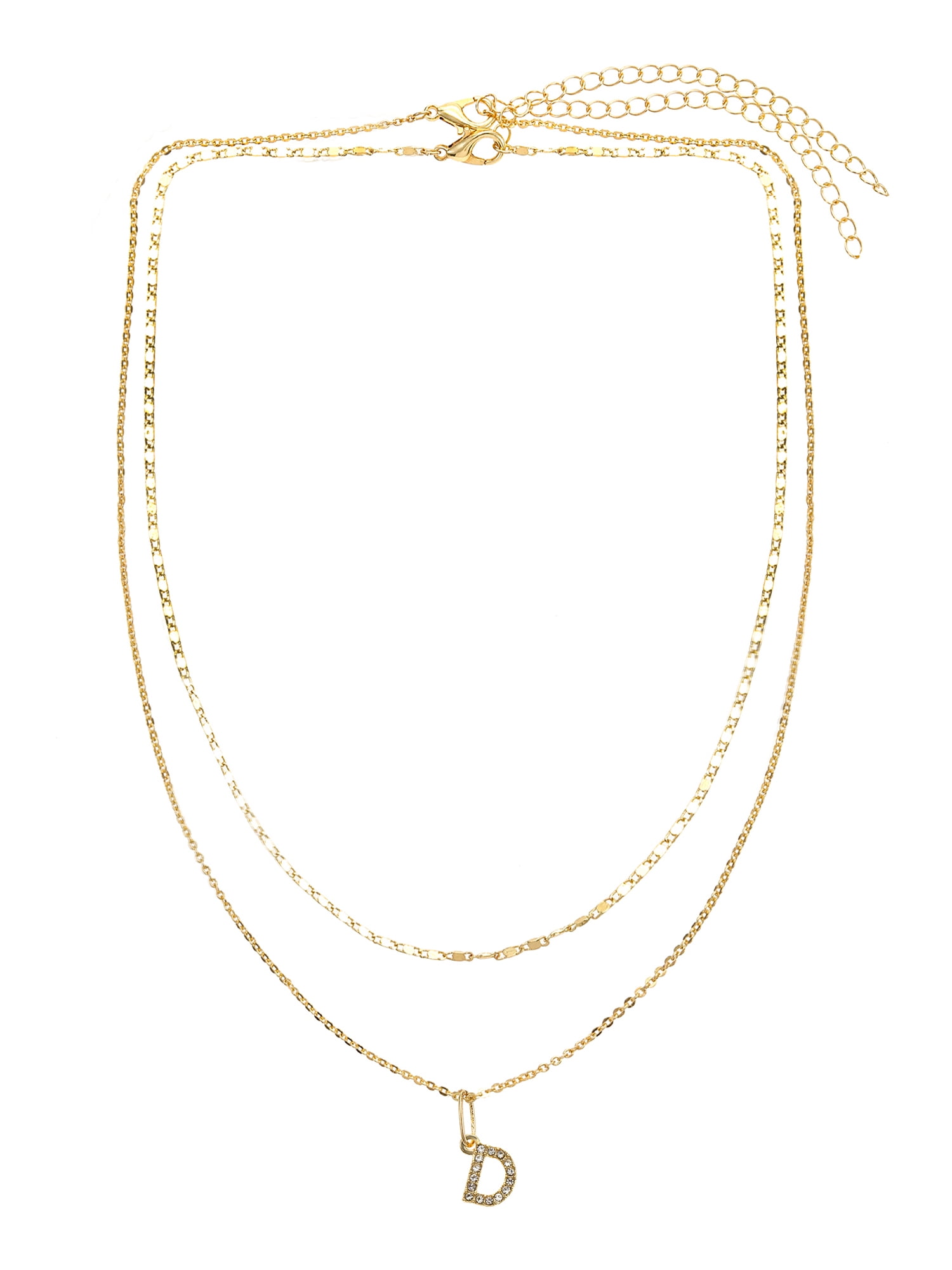 Time and Tru Goldtone Initial Letter "D" Necklace Set for Women, 2 ...