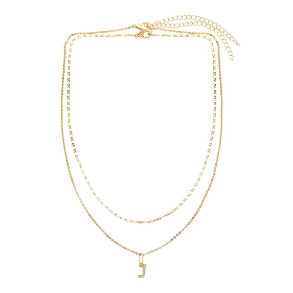 Time and Tru Goldtone Initial Letter "J" Necklace Set for Women, 2 ...