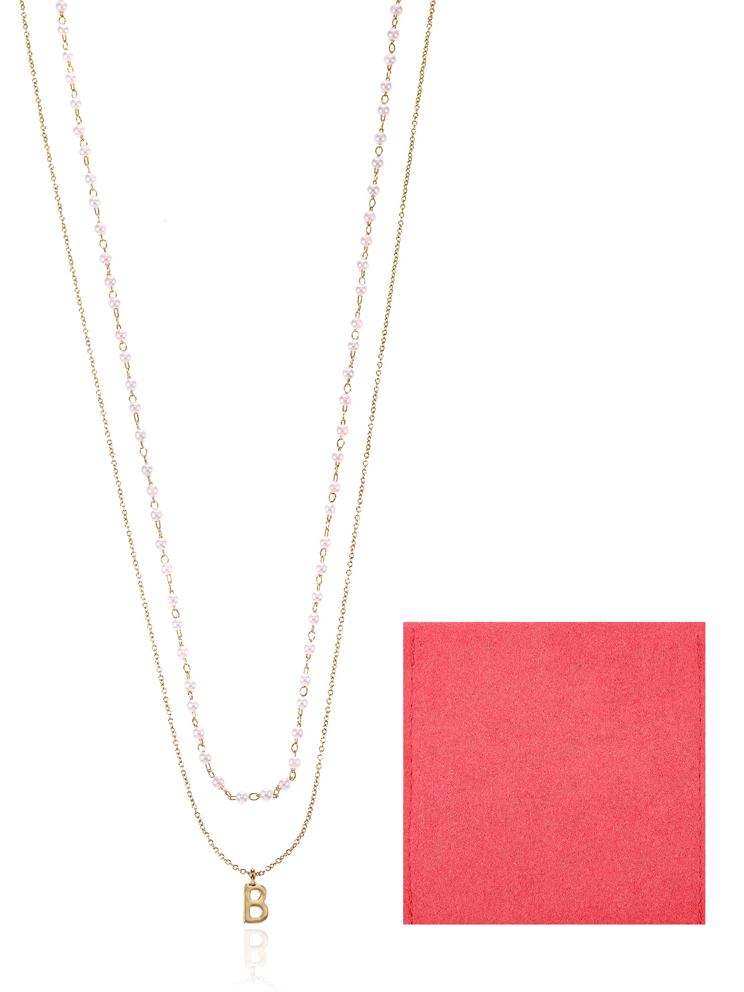 Time and Tru Goldtone Initial Letter Necklace Set, 2 Pieces, Letter B ...