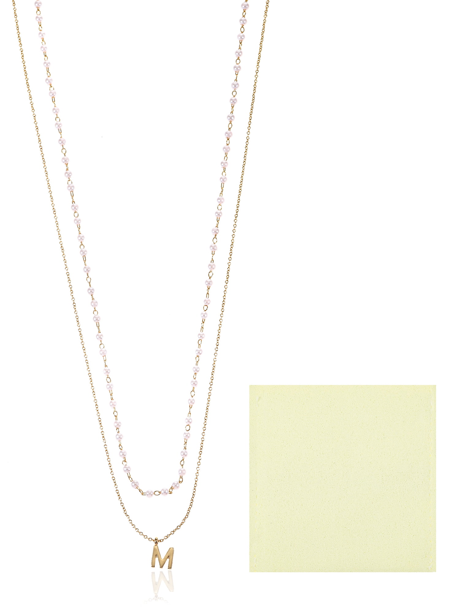 Time and Tru Goldtone Initial Letter Necklace Set, 2 Pieces, Letter M ...