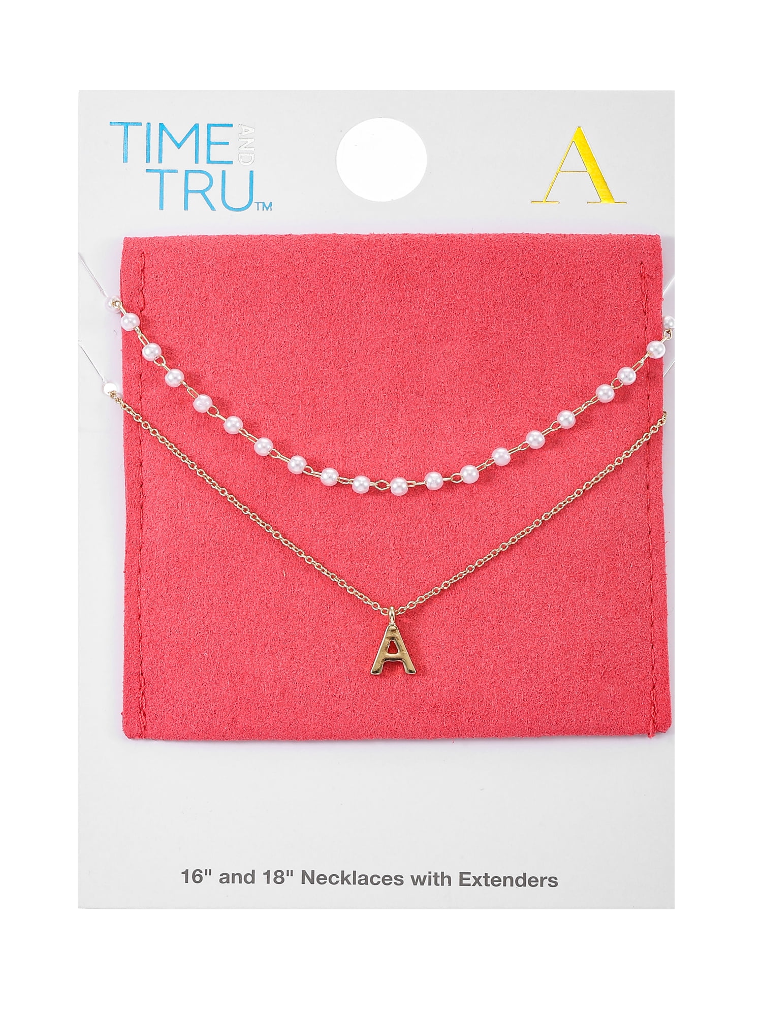 Time and Tru Goldtone Initial Letter Necklace Set, 2 Pieces, Letter N ...