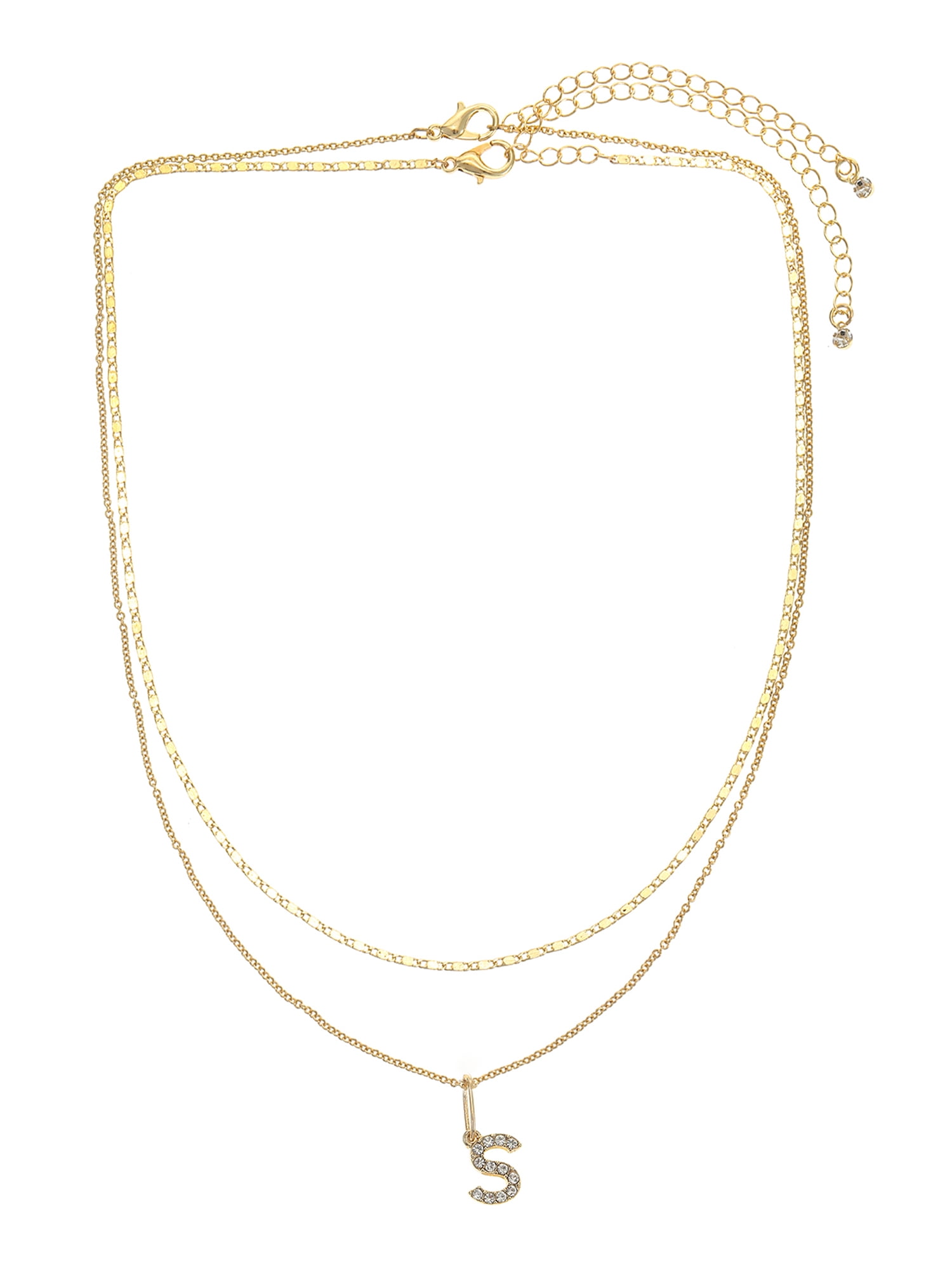 Time and Tru Goldtone Initial Letter "S" Necklace Set for Women, 2 ...