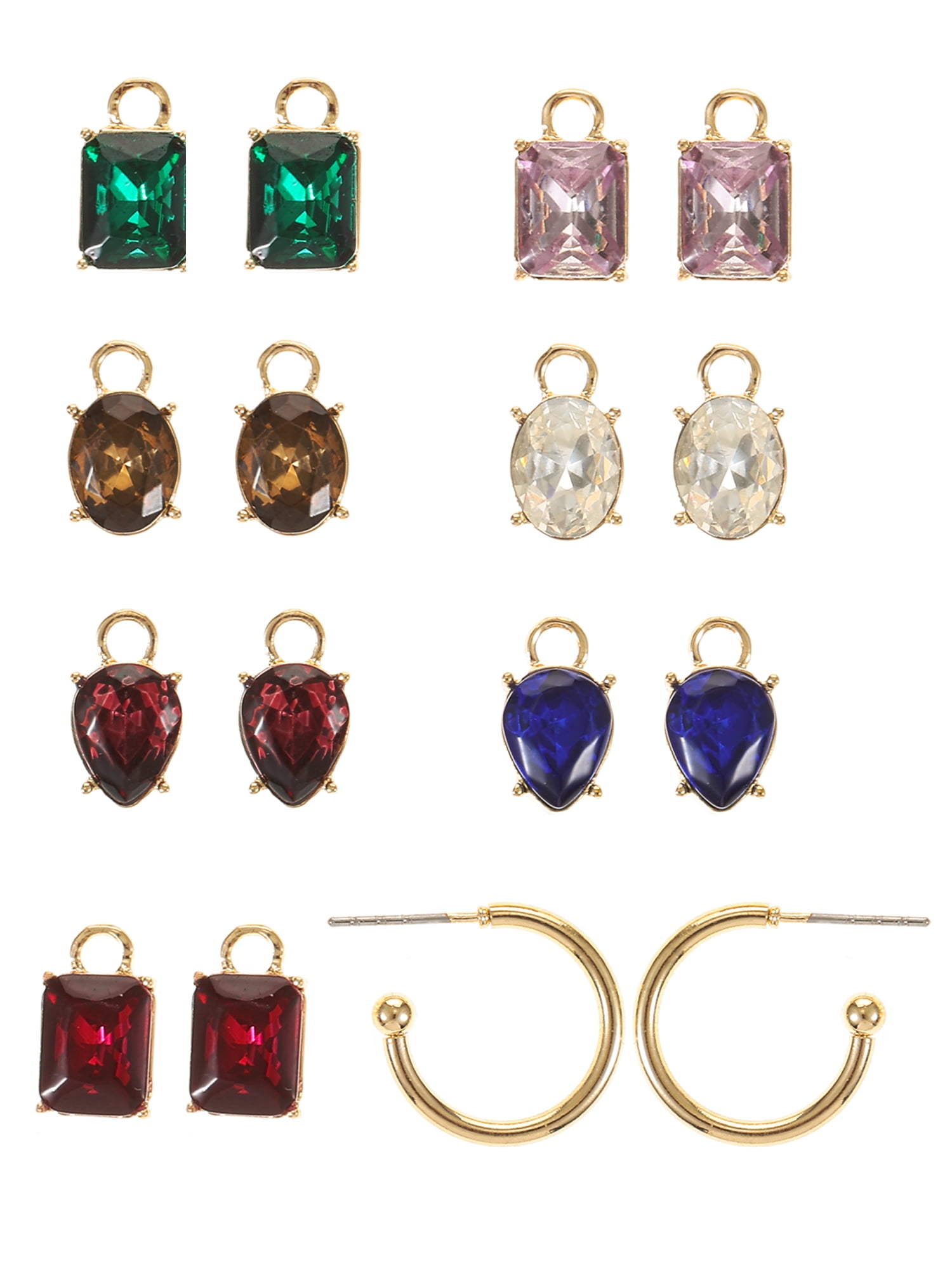 Time & Tru Hypoallergenic Goldtone Interchangeable Hoop Earring Set ...