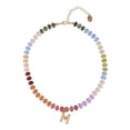 Time and Tru Goldtone Multicolored Bead Initial "M" Necklace - Walmart.com