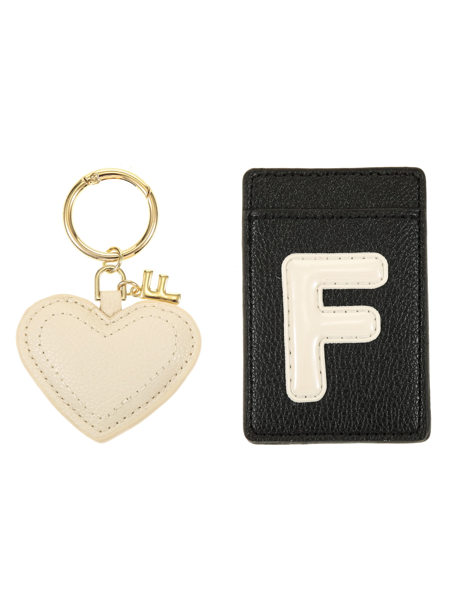 Time and Tru Goldtone and Faux Leather Heart-Shaped Keyring and ...