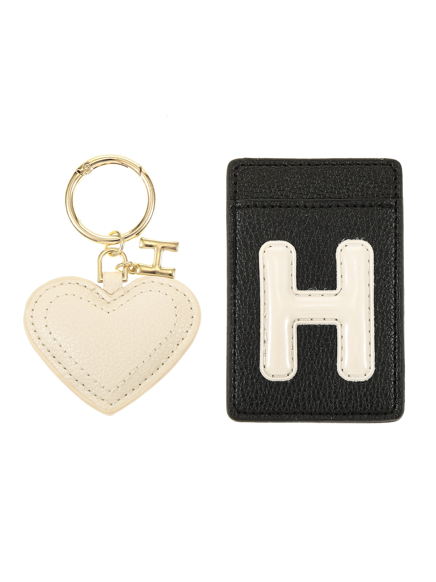Time and Tru Goldtone and Faux Leather Heart-Shaped Keyring and ...