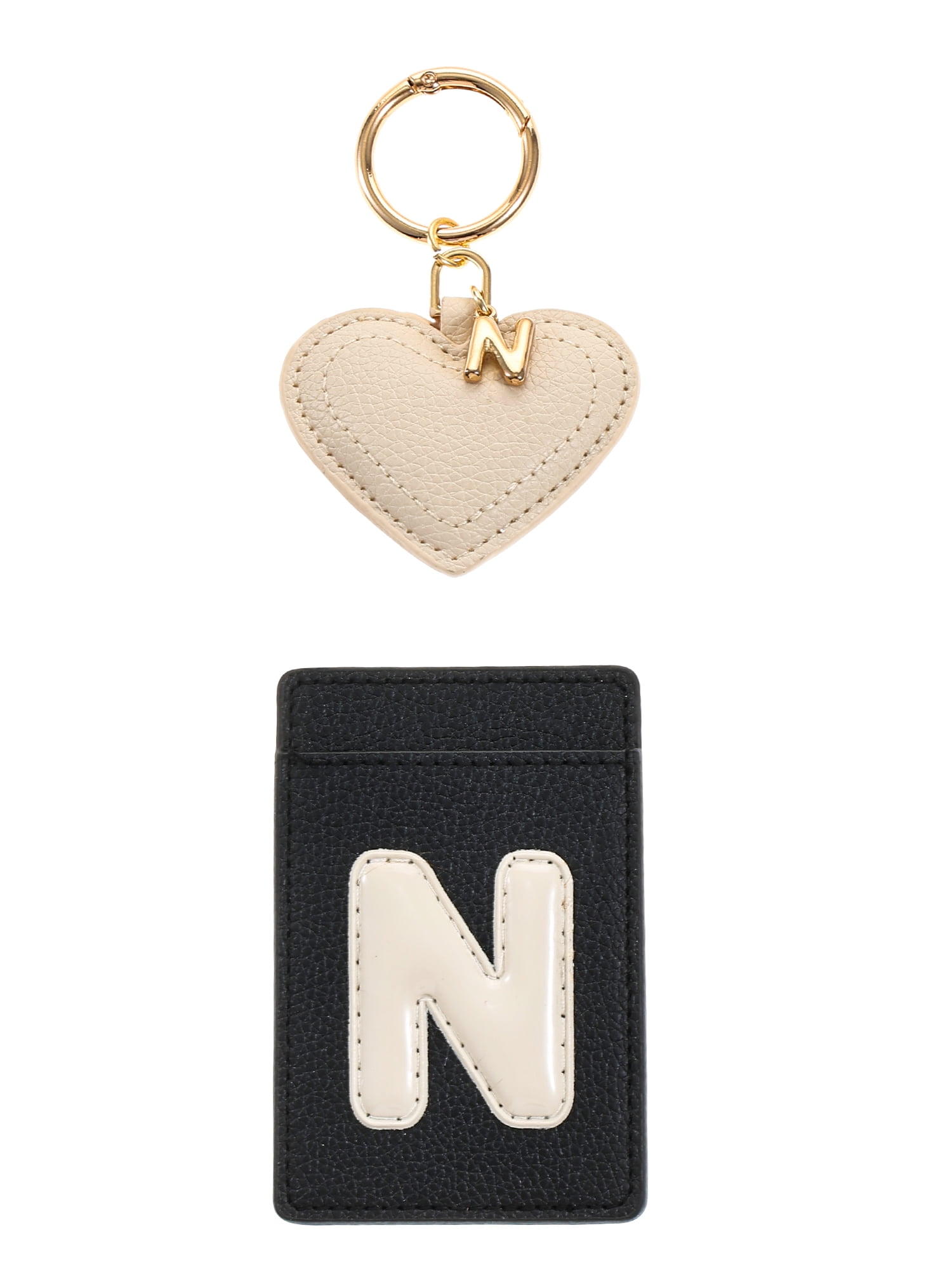 Time and Tru Goldtone and Faux Leather Heart-Shaped Keyring and ...
