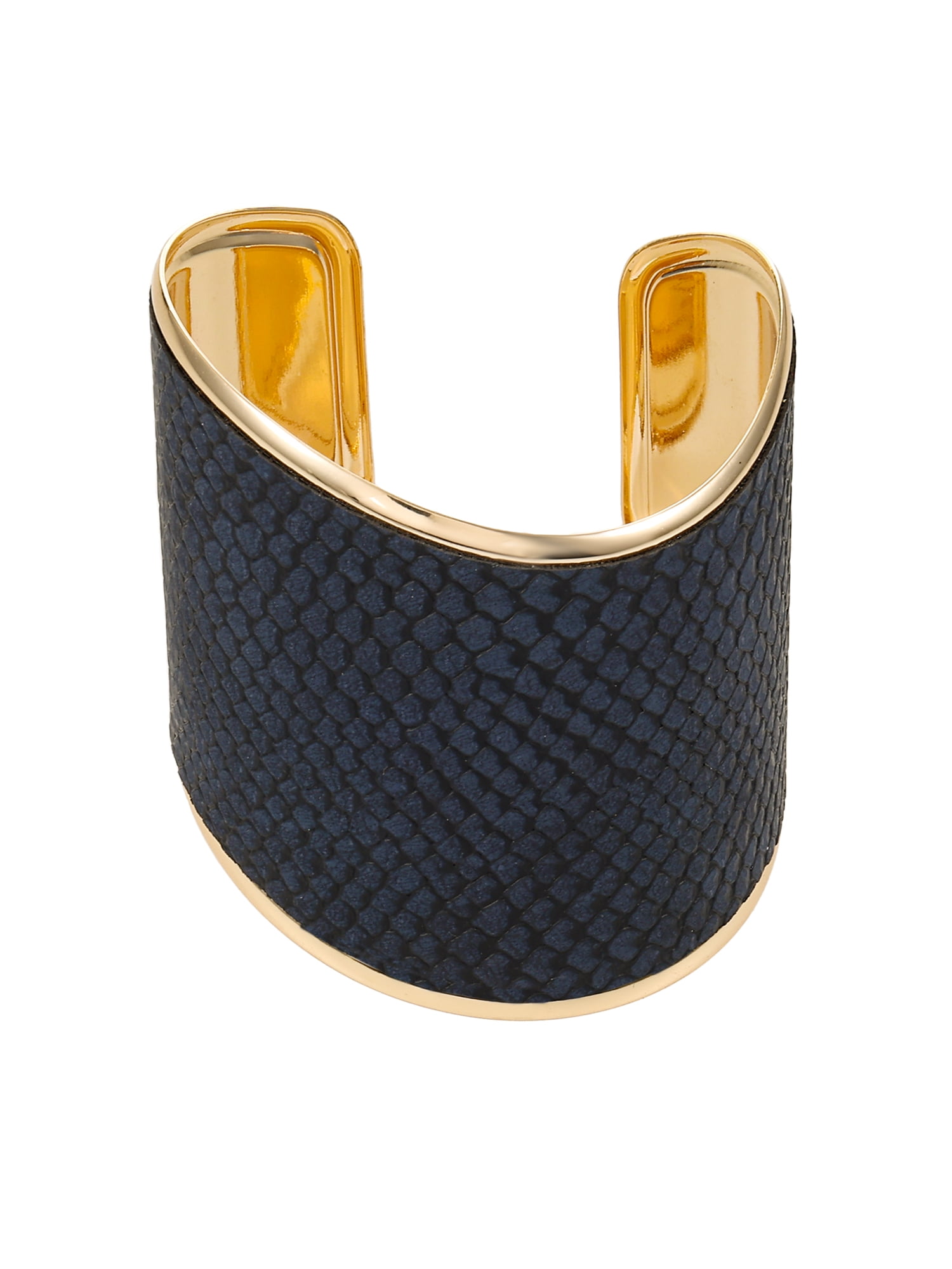 Time and Tru Goldtone and Faux Snake Cuff Bracelet, Navy Blue - Walmart.com