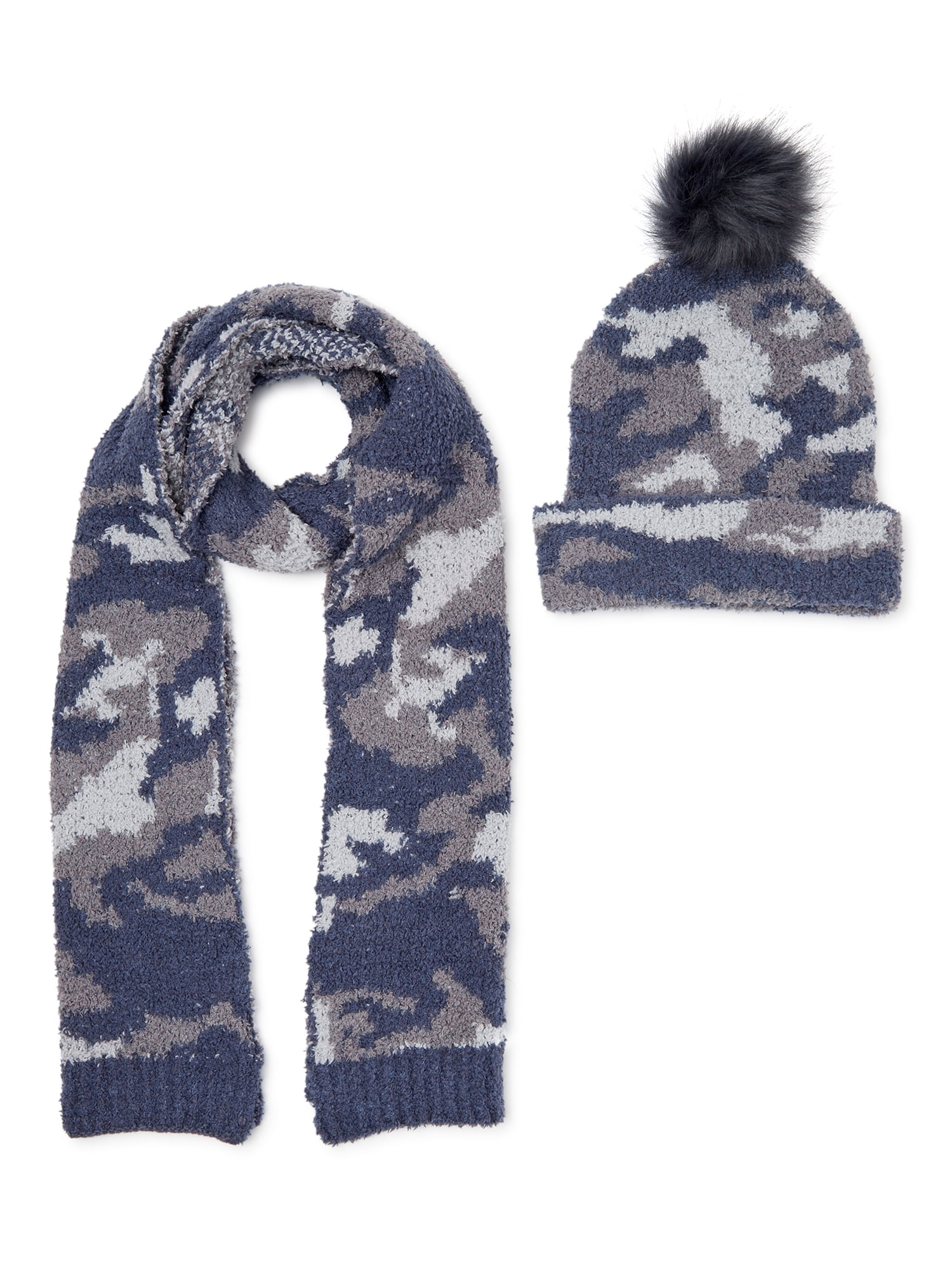 Time and Tru Holiday Camo Hat and Scarf Cold Weather Gift Set, 2-Piece ...