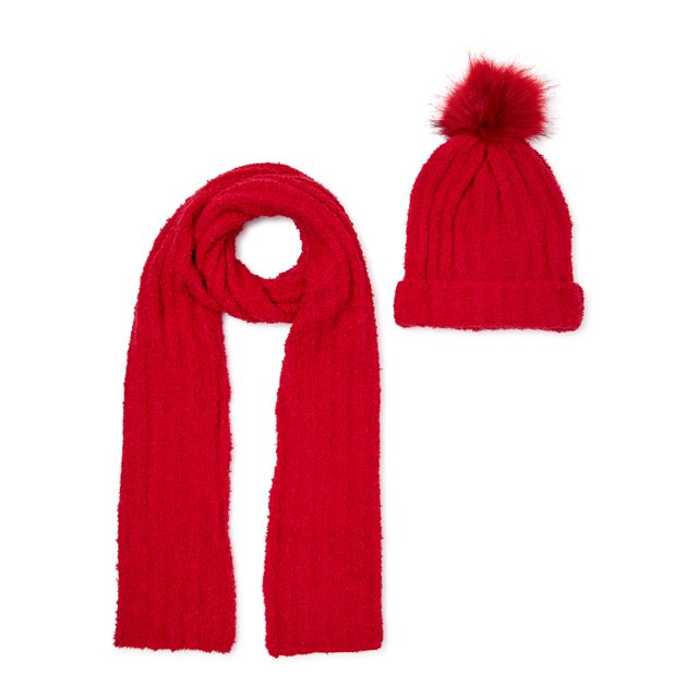 Time and Tru Holiday Scarf and Hat Cold Weather Gift Set, 2-Piece ...