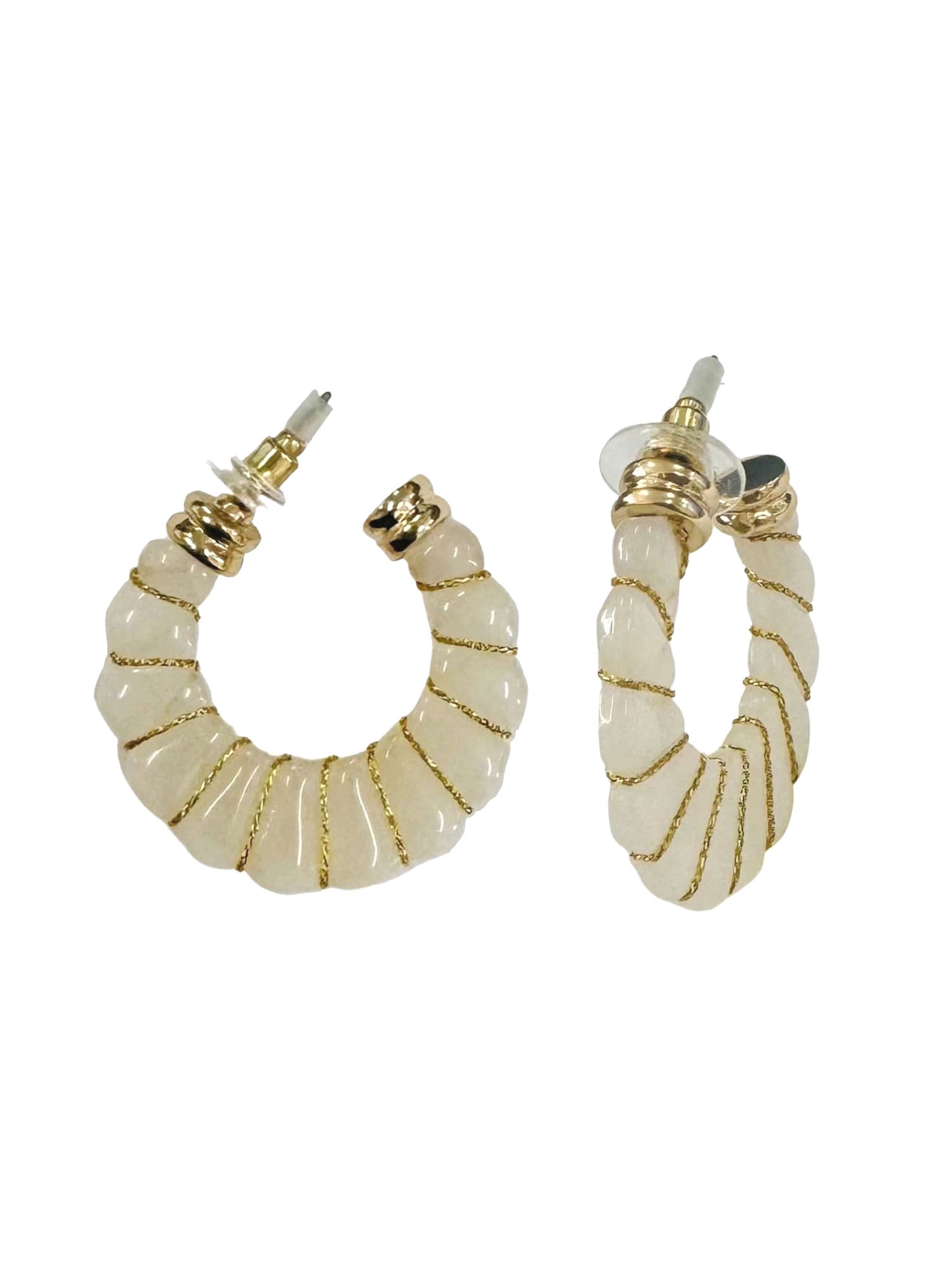 Time and Tru Ivory Scalloped C-Hoop Earrings - Walmart.com