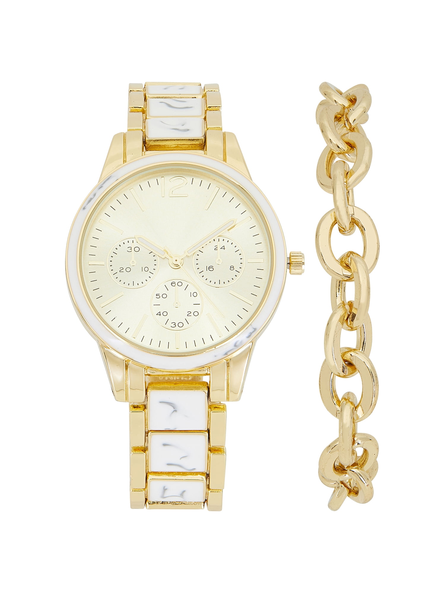 Time and Tru Ladies Adult Two-Tone Analogue Watch with Matching ...