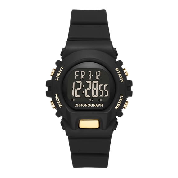 Time and Tru Ladies' Black Sport Digital Watch, Chronograph, Alarm ...