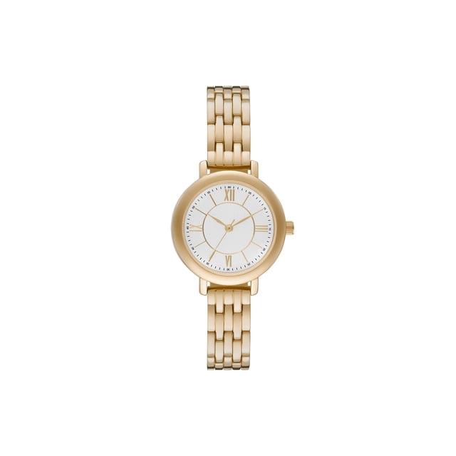 Time and Tru Ladies' Bracelet Watch with Gold Tone Case and Bracelet ...