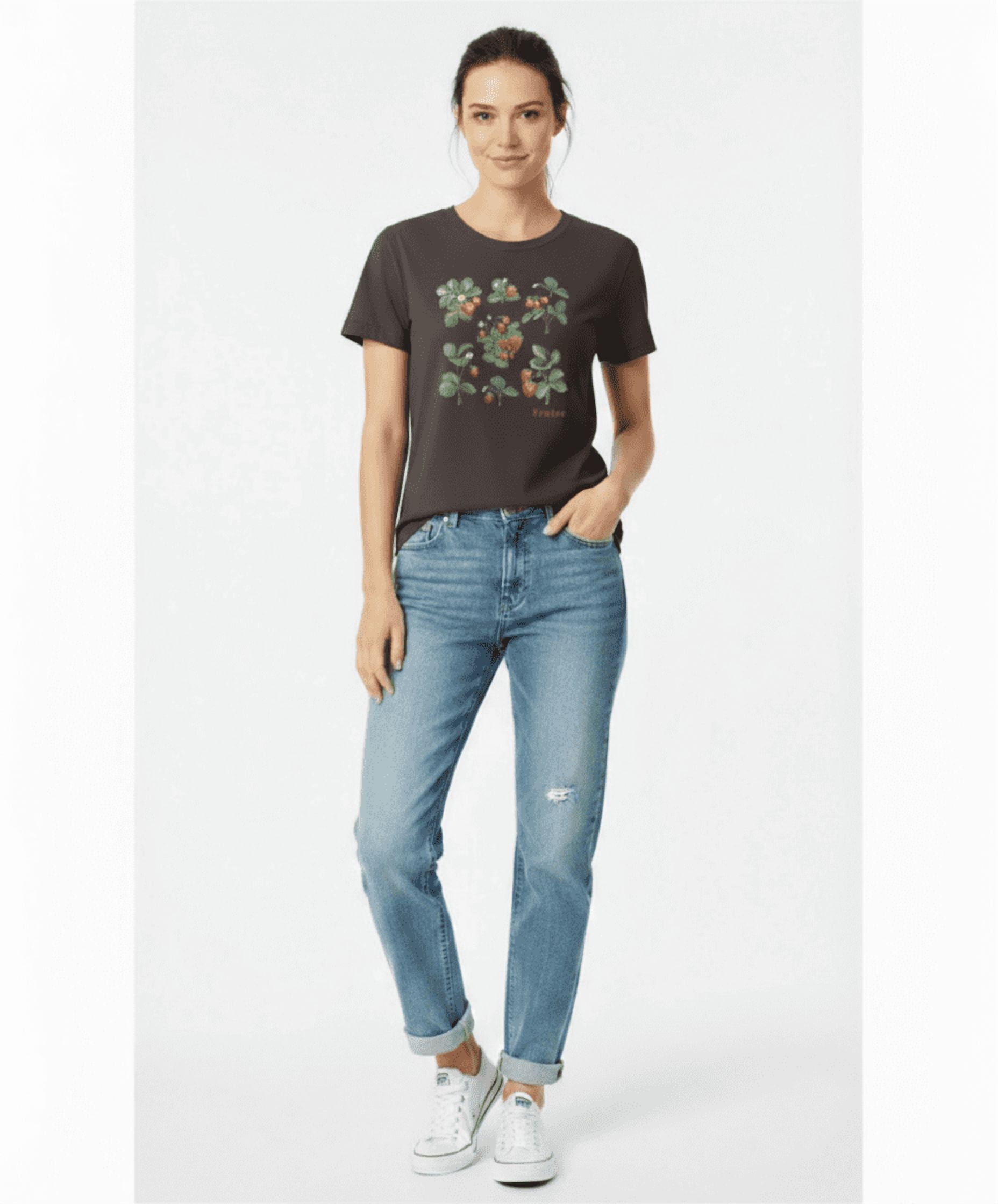 Time and Tru, Ladies' Graphic T-Shirt, Sweet Fruits, Sizes XS-3XL ...