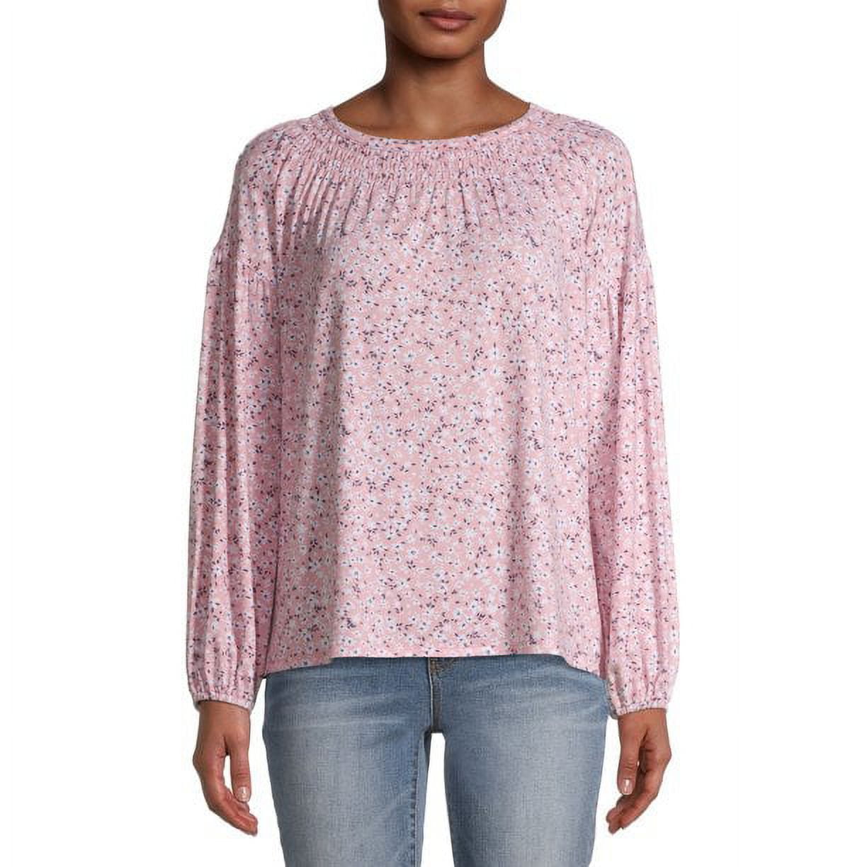 Time and Tru Long Sleeve Pullover Drop Shoulder Top (Women's) 1 Pack ...